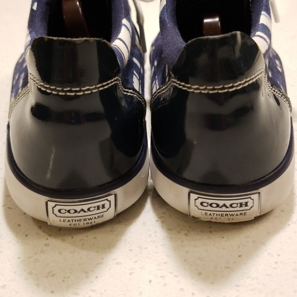 Coach | Shoes | Coach Barrett Bluewhite Sneakers | Poshmark
